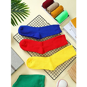 Yaomiao 20 Pairs Boys Solid Dress Socks Colorful Crew Socks Long Socks for Boy Casual Lightweight Cotton Athletic Socks Breathable Socks for Boys Girls