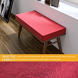 ROFIELTY Custom Size Bench Cushion Patio Bench Seating Cushion Indoor Bench Cushion Outdoor/Indoor Bench/Swing Cushion Porch Swing Cushion Bench Pads (Red,31.4 * 11.8 * 3.14in)
