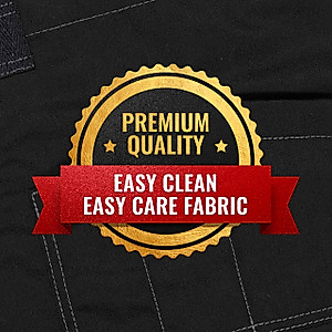 Under NY Sky Chef Apron – Professional Black Twill – Cotton Straps - Smart Pockets - Adjustable for Men and Women – Pro Chef, Cook, Kitchen, Baker, Barista, Bartender, Server Aprons