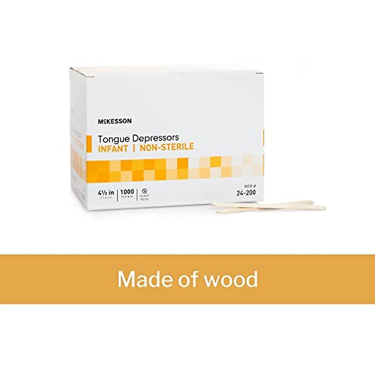McKesson Tongue Depressors for Infants - Wood, Non-Sterile - 4 1/2 in, 1000 Count