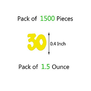 30th Birthday Confetti Number 30 Confetti 30th Anniversary Party Confetti for Party Table Decoration Supplies or DIY (Golden,1.5 Oz 1500 Pieces)