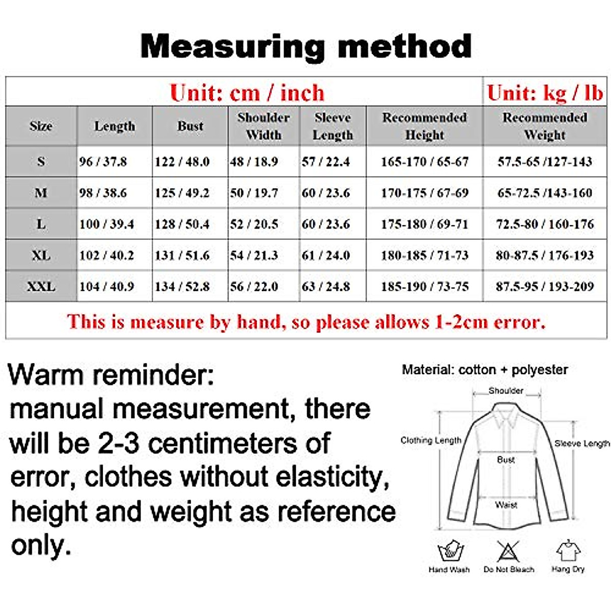 Baokai White Lab Coat, Medical Coat for Men, Unisex Long Sleeve Cotton Doctor's Costume for Adult (S-XXL)