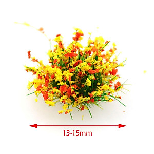 TAODAN 28pcs Static Grass Tuft Model 14x10mm Railway Artificial Grass Miniature War Gaming Terrain DIY Model