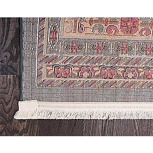 Unique Loom Fars Collection Modern Classic Tribal Inspired Design with Border Area Rug, (Rectangular 8' 0" x 10' 0", Blue/ Light Blue)