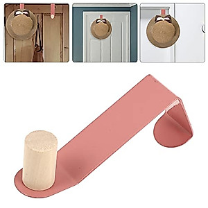 NUOBESTY Over The Door Hook Door Towel Rack Door Hanger Coat Hanging Hooks Rack Organizer for Hat Belt Shirt Towels Clothes Pink