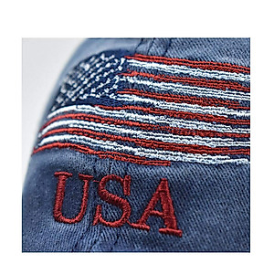 XibeiTrade USA Flag Honor Cotton Baseball Cap Men Women Sports Outdoor Casual Hat (Black)