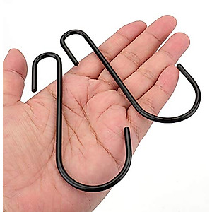 Yesland 50 Pack 4 Inches S Hooks, S Shaped Hooks/Hanging Hangers Hooks Heavy Duty Black Hook for Kitchen, Work Shop, Bathroom, Garden