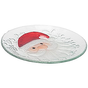 Transpac Fused Glass Santa Plate