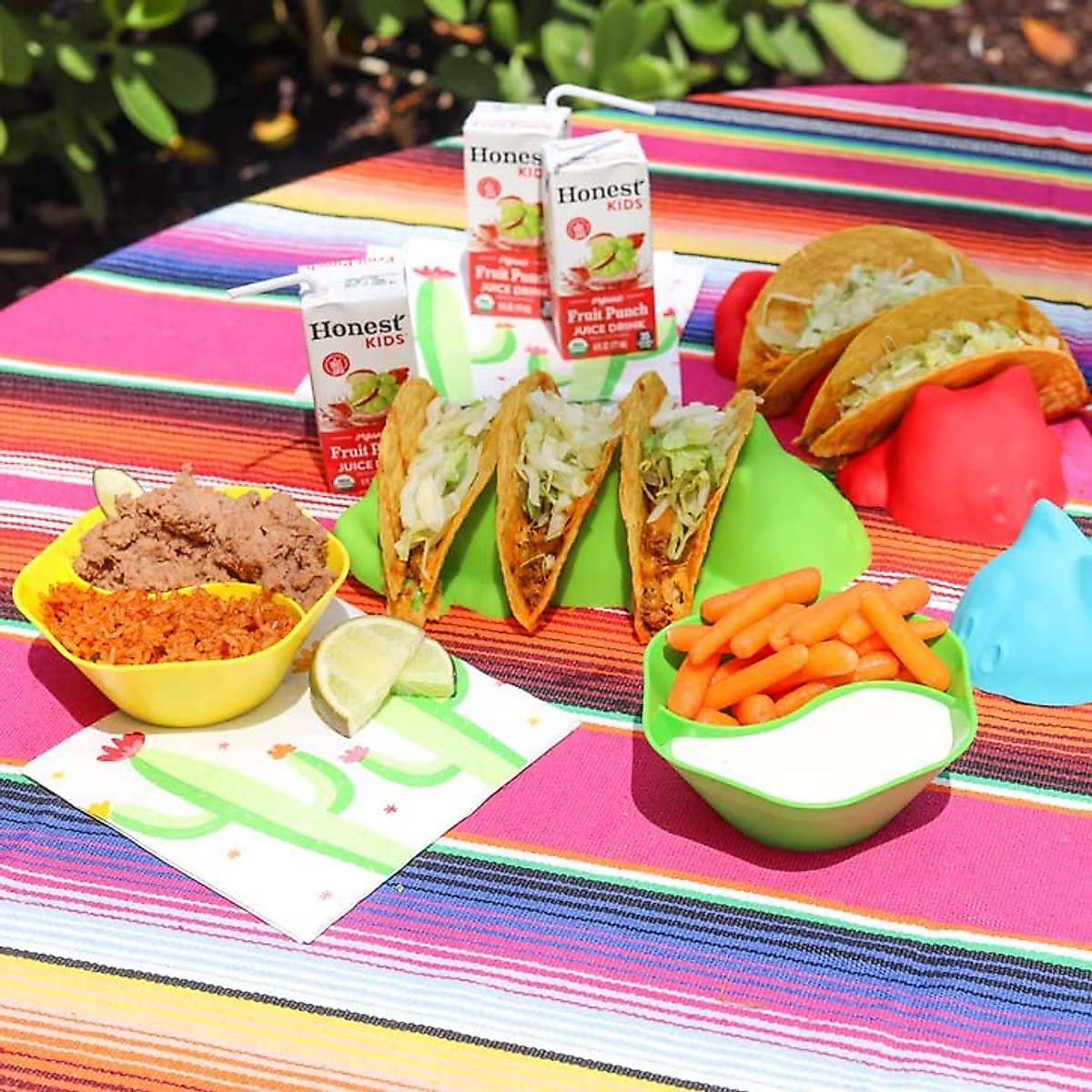 Jarratt Industries Fiesta Taco Holder TacoCat Stand Up Holders, Perfect Plate Stand for Soft and Hard Shell Tacos, Use for Taco Tuesdays and Taco Bar, Microwave and Oven Safe, Green