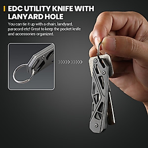 edcfans Small Pocket Knife for Men, Folding Scalpel Knife, EDC Utility Knife, Slim Razor Knife With 10 pcs # 24 Replaceable Edge Blades, Tactical Knives for Outdoor Camping Skinning Hunting