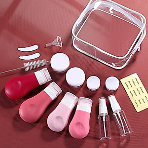 Gemice 16 Pack Travel Bottles Set for Toiletries,TSA Approved Travel Size Containers Leak Proof Silicone Squeezable Tubes Travel Accessories 2oz 3oz for Shampoo Conditioner Lotion Body Wash