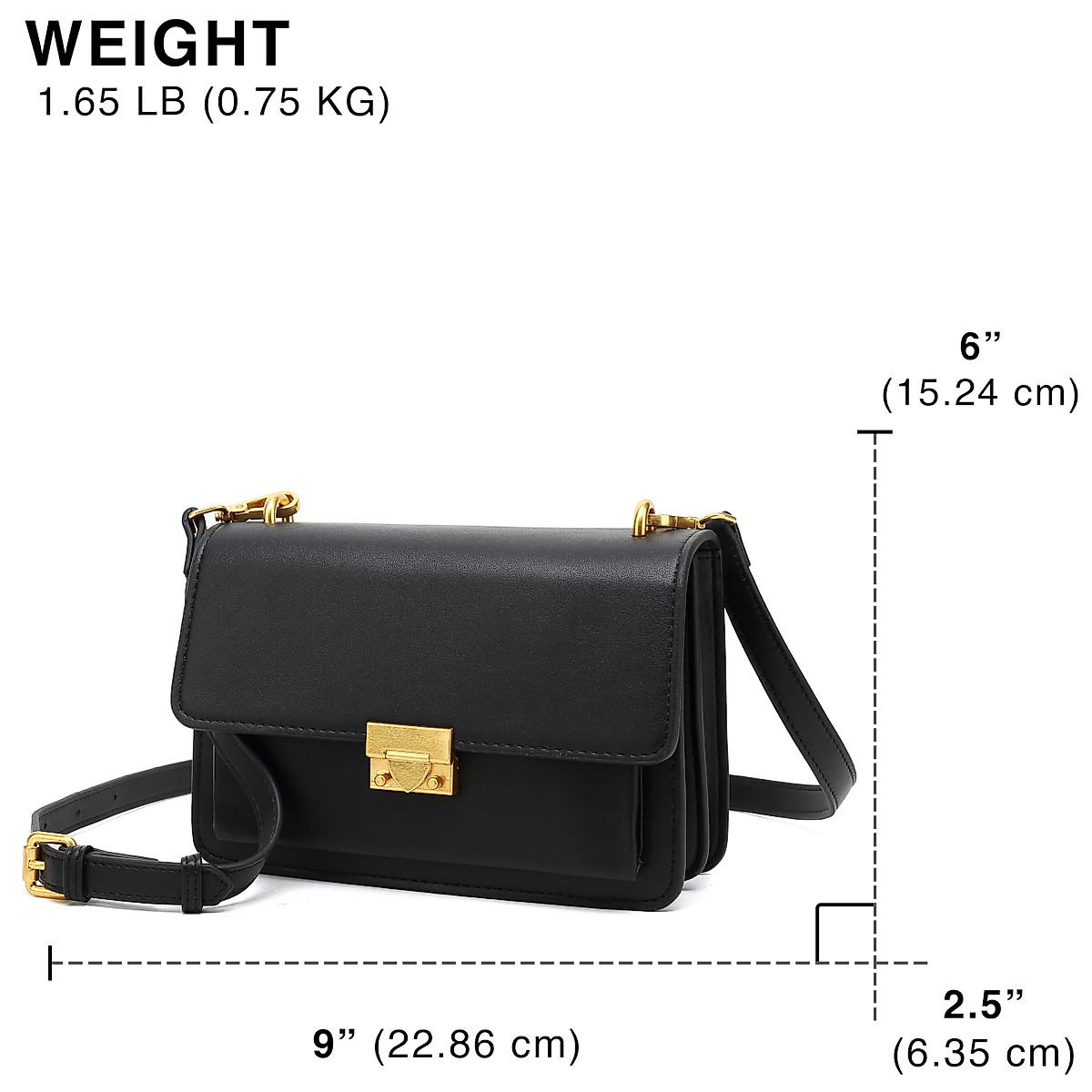 Scarleton Crossbody Bags for Women, Purses for Women, Lightweight Shoulder Bag, Casual Crossbody Bag, H207801 - Black