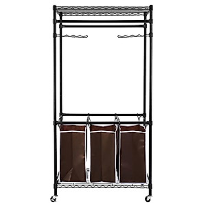 Heavy-Duty Sorting Hamper Commercial Grade Clothes Rack for Bathroom, Kitchen, Bedroom, Living Room, Office, etc 110.23lb Capacity Shelf 35.43 x 17.72 x 73.23 (L x W x H)