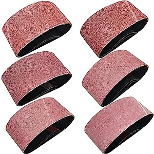 Sackorange 18 PCS 2-1/2 x 16 Inch Abrasive Sanding Belts - 3 Each of 60 80 120 150 240 400 Grit Aluminum Oxide Clothed Backing Sander Belts For Sanding Wood-Working,Metal and Paint (2.5" x 16")