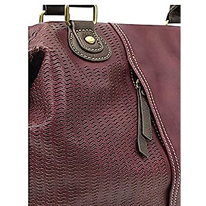 Chala Group Chala German Shepherd Laser Cut Large Crossbody Tote Shoulder Handbag, Dog Mom (Plum)