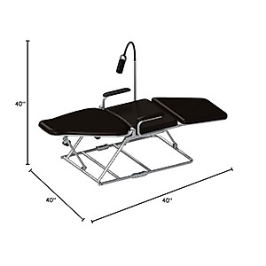 SGOE Dental Portable Chair with LED Exam Light and Tray with Nylon Bag Color Black
