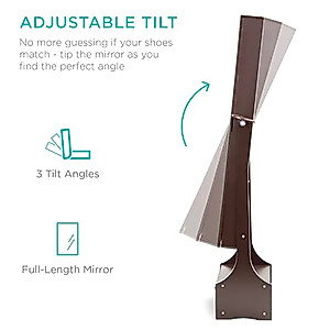 Best Choice Products Standing Full Length LED Mirror Jewelry Makeup Storage Organizer Cabinet Armoire w/Interior & Exterior Lights, Touchscreen, Pop-Up Shelf, Velvet Lining, 4 Compartments, Drawer