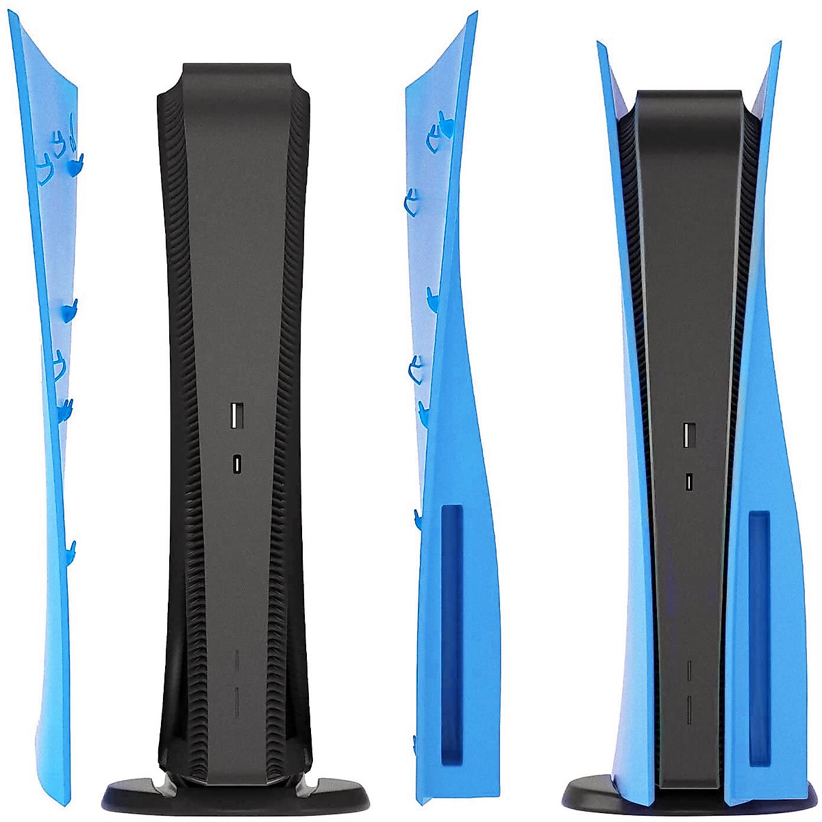 Gaming Console Faceplate Cover with Cat Grips for PS5 Disk Edition Skin Shell Skin Hard Protective Shell Blue
