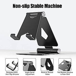 JIUCAIE 2Pack Cell Phone Stand for Angle Height Adjustable Desk Sturdy Aluminum Metal Cute Phone Holder for iPhone,Ipad, Mobile Phone, All Android Smartphone,Desktop