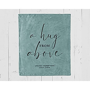 Mini Chic Personalized A Hug from Above Blanket, Husband in Heaven Sympathy Blankets and Throws, Gift for Widow from Husband, Bereavement Gifts Loss of Husband