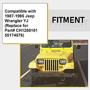 KUAFU Front Windshields Frame Steel Compatible with 1987-1995 Jeep Wrangler YJ (Replace for CH1280101 55174576)
