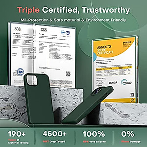 TOCOL 5 in 1 for iPhone 14 Plus Case, with 2X Screen Protector + 2X Camera Lens Protector, Liquid Silicone Phone Case for iPhone 14 Plus, Alpine Green