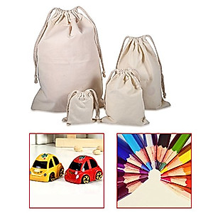 Zetiling Extra Large Natural Cotton Laundry Bag, Cotton Craft Heavy Duty Bags for Home Storage Beige(30 * 40cm)