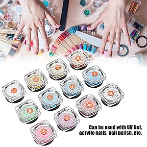12 Colors/Set Nail Glitter Sequins, Splarkly Nail Sequins Manicure Paillettes Ultrathin Face Body Glitters DIY Decals Decoration