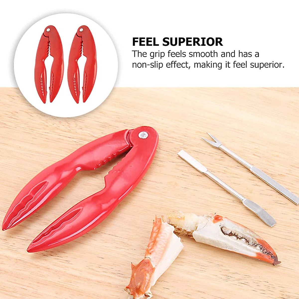 Yardwe 2pcs Lobster Crackers Seafood Clip Crab Pliers Crab Crackers Crab Leg Nut Cracker Crab Peel Shrimp Tool for Lobster Crab Crawfish Prawns Shrimp Red