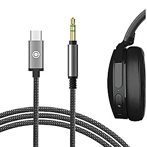 GEEKRIA Nylon Braided USB-C Digital to Audio Cable Compatible with Skullcandy HESH 3, HESH 2, Grind, Crusher EVO, Crusher Wireless Cable, Replacement Type-C Aux Audio Cord (6 ft / 1.7 m)