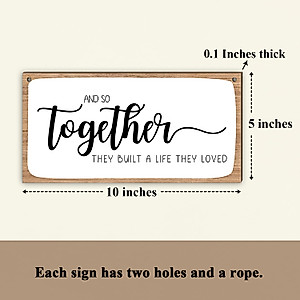 And So Together They Built a Life They Loved Wood Hanging Sign, Bedroom Home Decor Family Sign Plaque, Shelf Wall Decor Artwork Housewarming Gift New Home for Living Room Kitchen -05