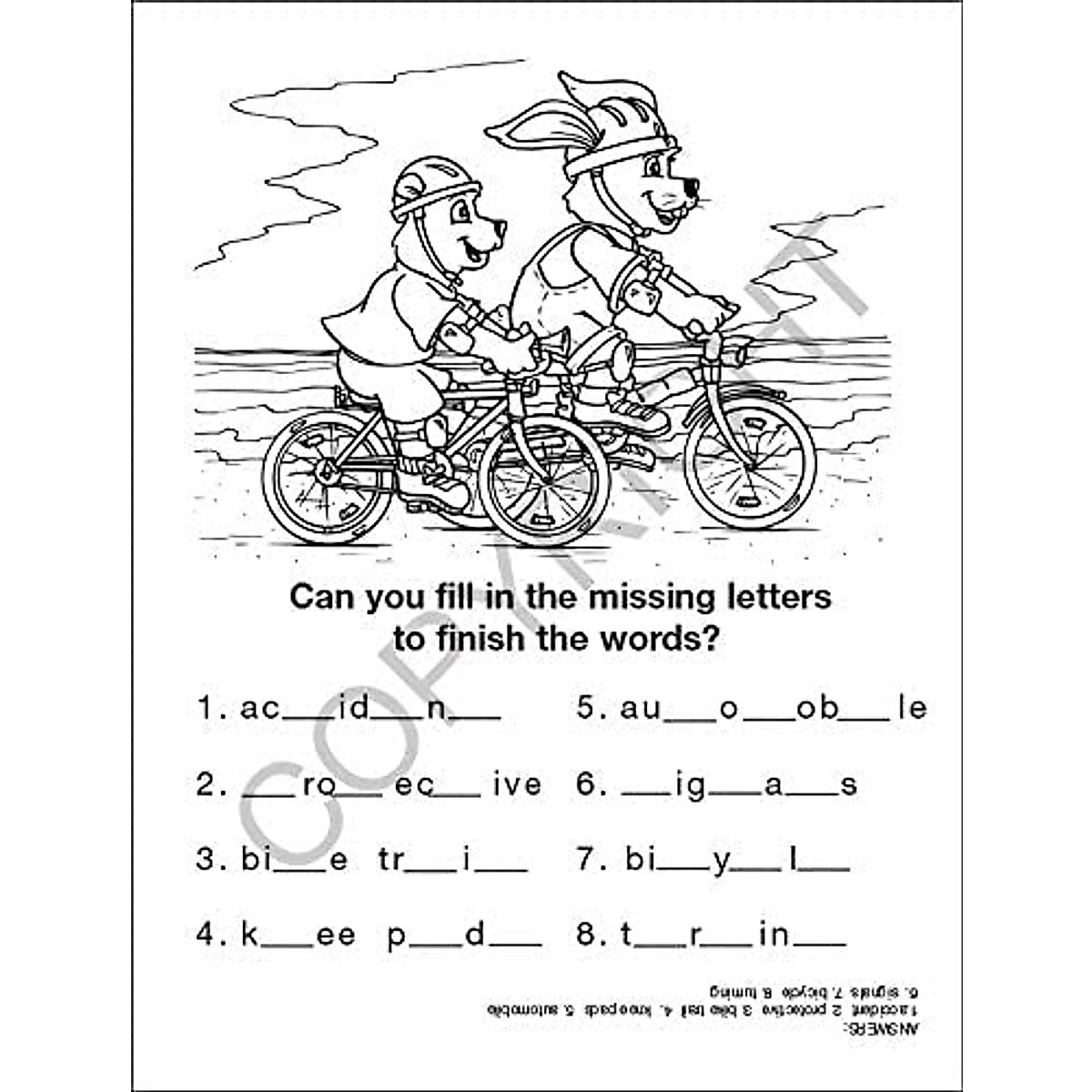 ZOCO - Bike Safety - Educational Coloring Books (50 Bulk Pack, Without Crayons) - Bicycle Rules, Road, Helmet Safety - Games, Puzzles, Activities for Kids