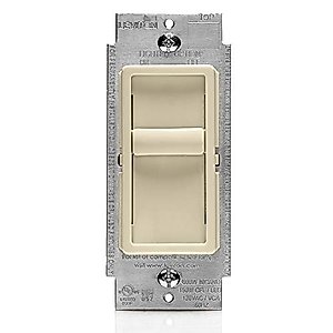 Leviton 6672-1LT SureSlide Universal 150W LED/CFL Incandescent Slide-To-Off Dimmer, Light Almond