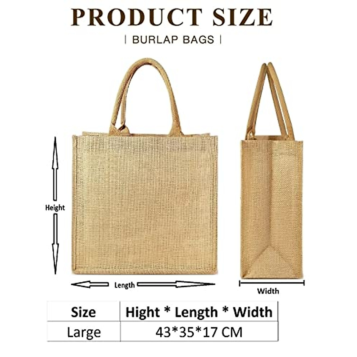 Globyz Jute Burlap Lime Green Color With Initials Tote Bag Present for Wedding Birthday Gift Bridesmaid (43H*35L*17W CM) (C)