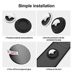Airtag Holder, Stick-On Mount for AirTag, Adhesive Airtag Holder Case for Wallet Bike Tv Remote Car, Airtag Sticker Stick, Compatible with Apple AirTag (2 Black+2 White)