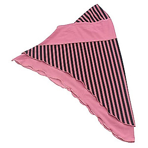 Cogongrass Girls Kids Muslim Hijab Islamic Arab Scarf Shawls Stripe Pattern Double Layers for Age 2-6