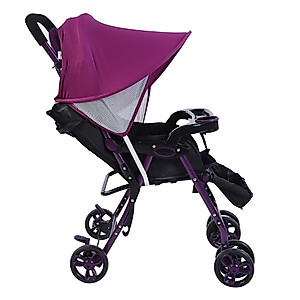 Baby Infant Stroller Sun Shade Canopy UV Protection Rays Easy Installing Sunshade Cover Awning Pushchair Universal Sunblock Strollers for Baby Prams and Buggies, Purple(Only Includes Awning)