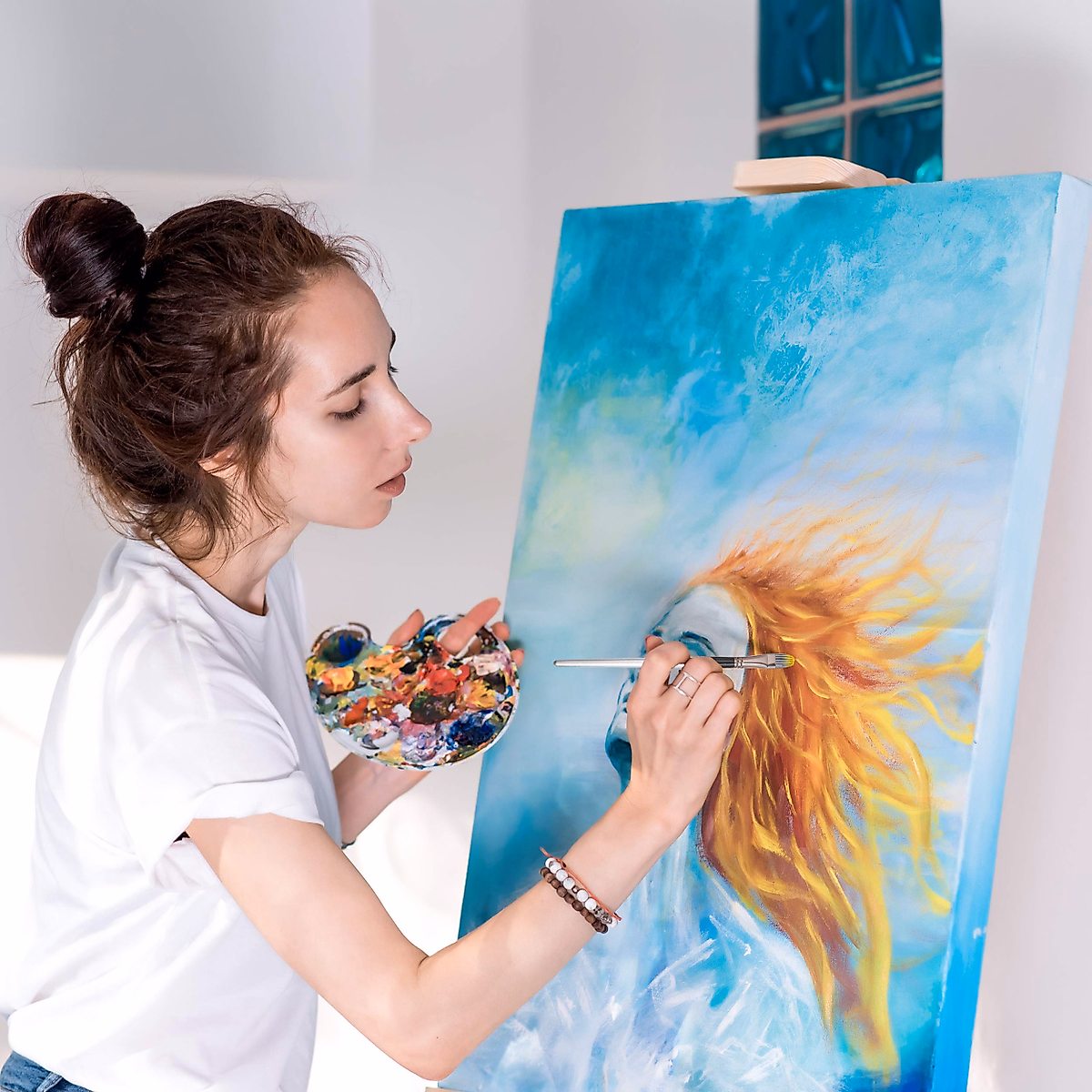 DUGATO 24pcs Paint Brush Set, Expert Series, 23 Different Shapes + Mixing Knife with Organizing Case, Enhanced Synthetic Painting Brushes Set for Acrylic, Watercolor, Oil, Gouache