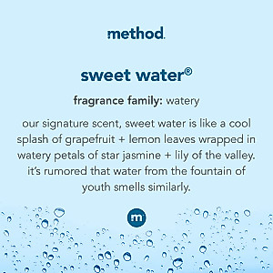 Method Gel Hand Soap, Sweet Water, Biodegradable Formula, 12 fl oz (Pack of 6)