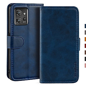Shantime for Motorola ThinkPhone 5G Case, Leather Wallet Case with Cash & Card Slots Soft TPU Back Cover Magnet Flip Case for ThinkPhone by Motorola (6.6”) Blue
