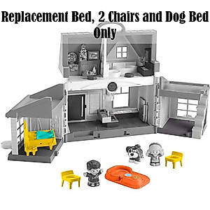 Billfisher Replacement Parts for Little People House FHF34 - Fisher-Price Little People Big Helpers Home Playset ~ Replacement Bed, 2 Chairs and Dog Bed