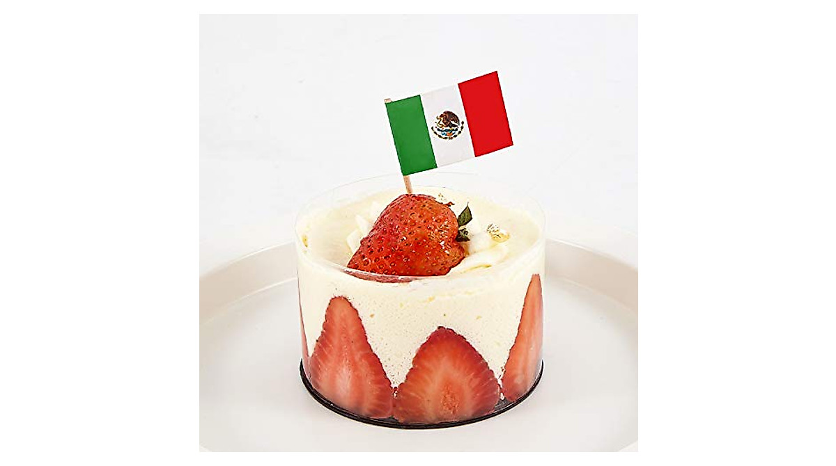 100 Pcs Mexico Flag Cupcake Toppers for Parties