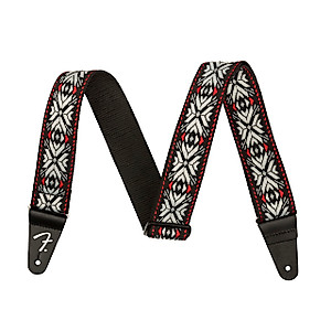 Fender Pasadena Woven Strap, 2in, Red Snowflake