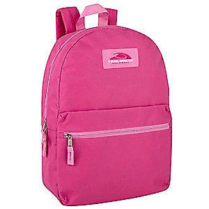 Trailmaker Classic 17 Inch Backpack with Adjustable Padded Shoulder Straps (Pink)