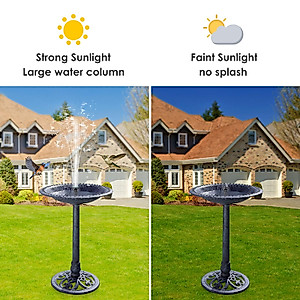 DIY Solar Water Pump Kit, 2.5W Solar Water Fountain Pump Outdoor with 8 Nozzles, Solar Water Pump for Bird Bath, Ponds, Garden and Fish Tank Garden, Pond