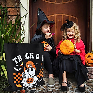 SOIDRAM Halloween Tote Bag Trick or Treat Bags Large Candy Tote Bag for Halloween Bag for kids Halloween Teacher Gifts kid's Snacks Canvas Bag