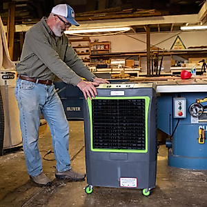 OEMTOOLS 23968 3-Speed Evaporative Cooler, Green and Gray, Cools Up to 950 Square Feet, 3100 CFM, Portable Cooler Fan