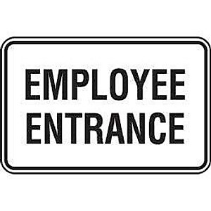 Lilyanaen New Great Exit Enter Signs Employee Entrance Aluminum Metal Sign 12 x 18 inches White/Black for Outdoors