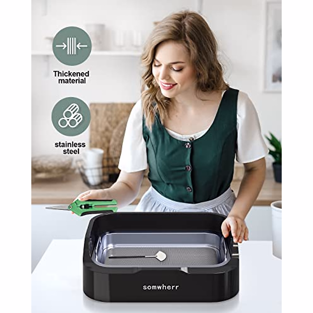 Trimming Tray for Buds, Ergonomic Design Trim Tray with 150 Micron Mesh Pollen Screen and Pollen Box, Herb Dry Sifter Trim Tray with Screen