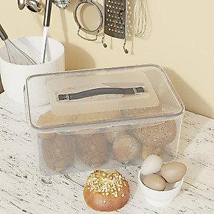 Drephia 6 Pack 15 L/63Cup Large Airtight Food Storage Containers with lid, Plastic Kitchen Fridge Pantry Organizers for Bread, Pet Food, Dry Food, Proof Dough, BPA Free